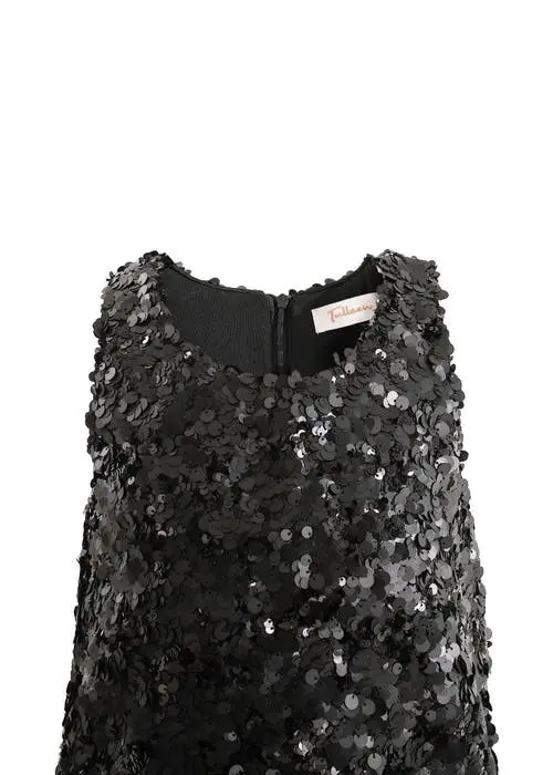 TULLEEN Sequin And Feather Hem Dress