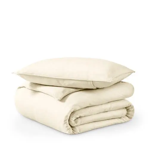 BARE HOME 100% European Linen Duvet Cover And Sham Set - Natural