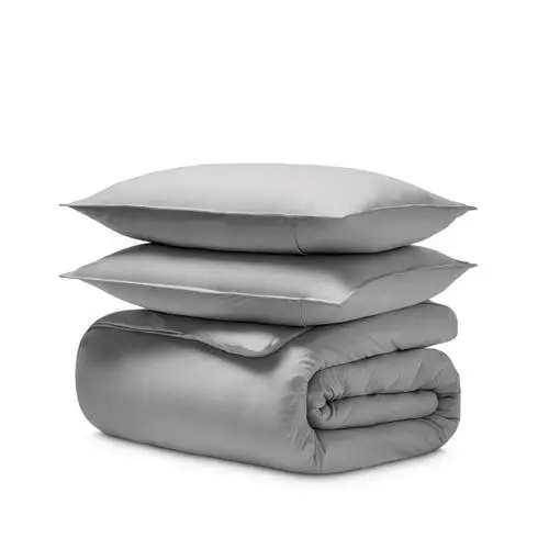 BARE HOME Organic Cotton Jersey Duvet Cover & Pillowsham Set - Light Grey