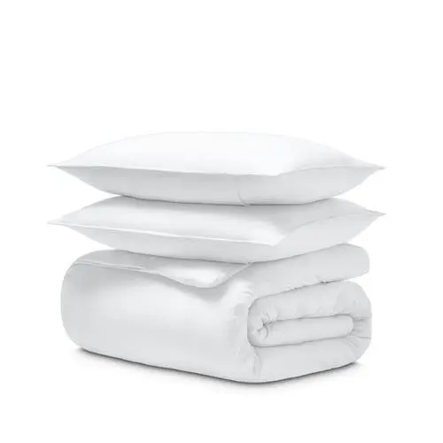 BARE HOME Organic Cotton Jersey Duvet Cover & Pillowsham Set - White