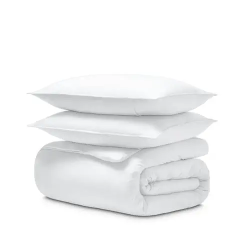 BARE HOME Organic Cotton Jersey Duvet Cover & Pillowsham Set - White