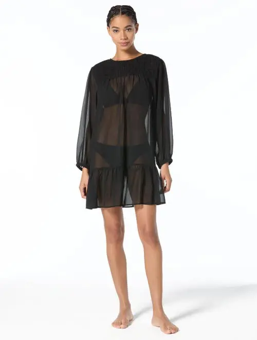Michael Kors Solids Cover Up Dress Swim - Black