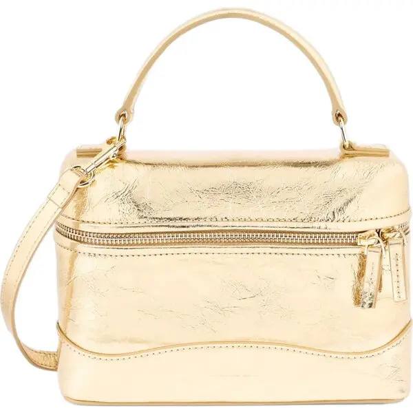 Sandro Tangolino Metallic Leather Bag - Gold