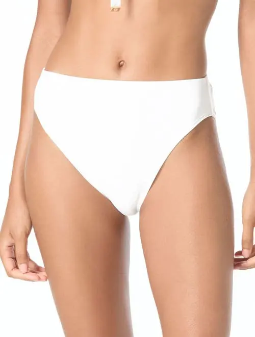 Michael Kors High Waist Bikini Bottom - White