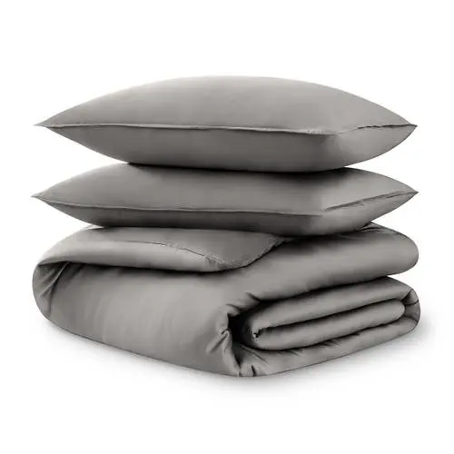 BARE HOME Tencel Lyocell Duvet Cover Set - Light Grey