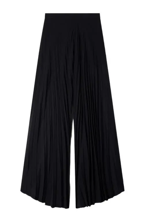 Sandro Pleated Wide-leg Trousers - Black
