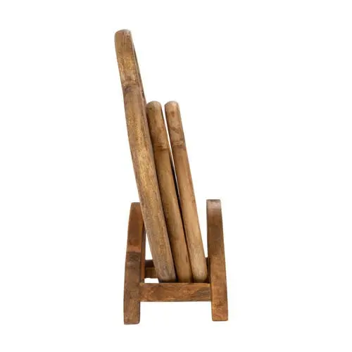 STORIED HOME 3-piece Round Mango Wood Cutting Boards
