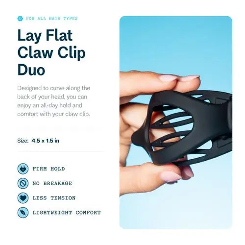 GIMME BEAUTY Lay Flat Oval Claw Clip Duo