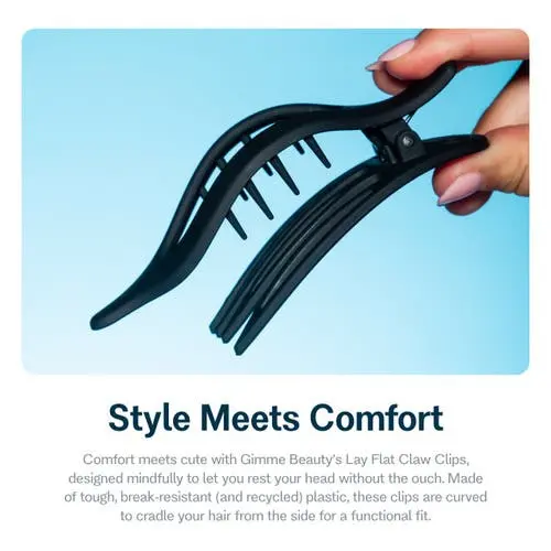 GIMME BEAUTY Lay Flat Oval Claw Clip Duo