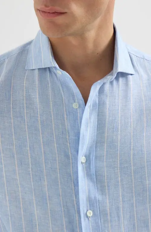 Brunello Cucinelli Chalk Stripe Shirt - Azure