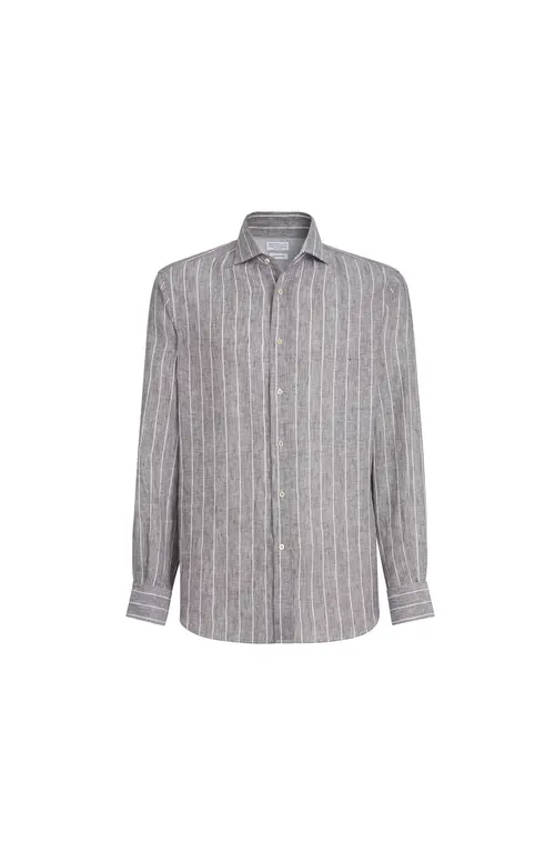 Brunello Cucinelli Chalk Stripe Shirt - Hazelnut