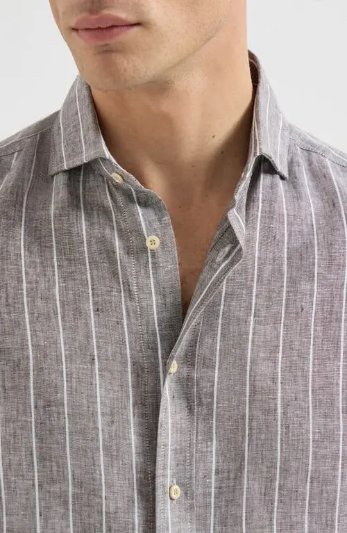 Brunello Cucinelli Chalk Stripe Shirt - Hazelnut