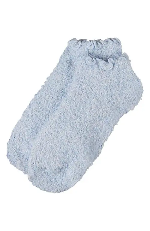 MEMOI Buttersoft Scalloped Edge Ankle Socks - Blue