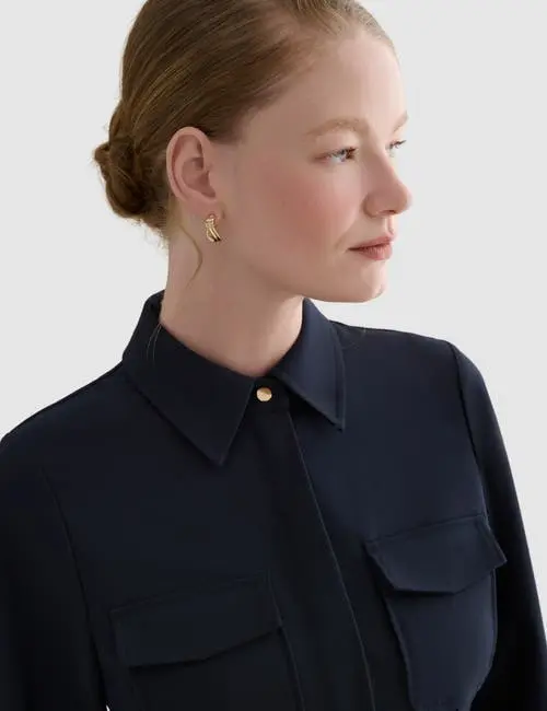 HOBBS LONDON Dannie Cinched-waist Collared Shirt