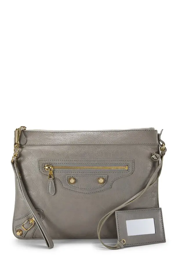 Balenciaga Agneau Clutch - Grey