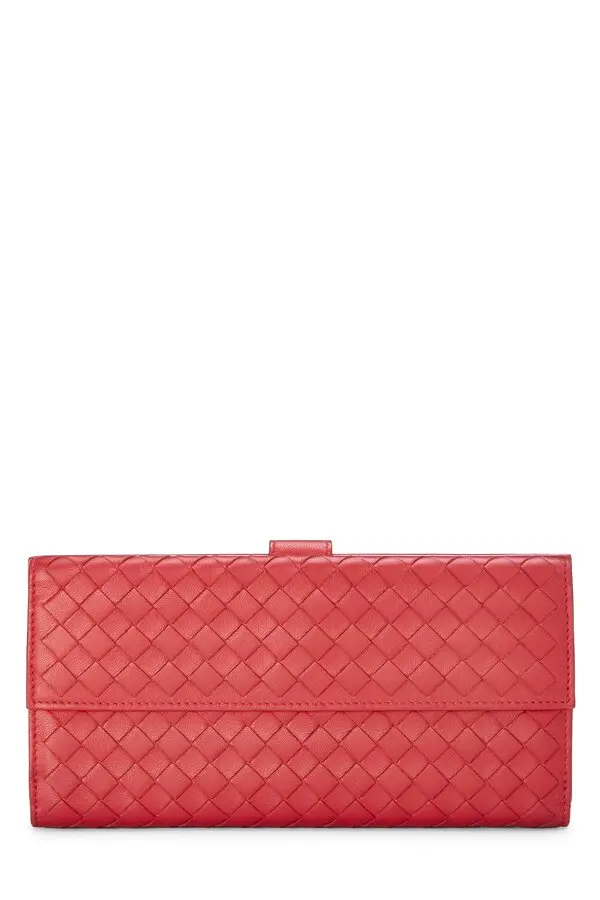Bottega Veneta Intrecciato Long Wallet - Red