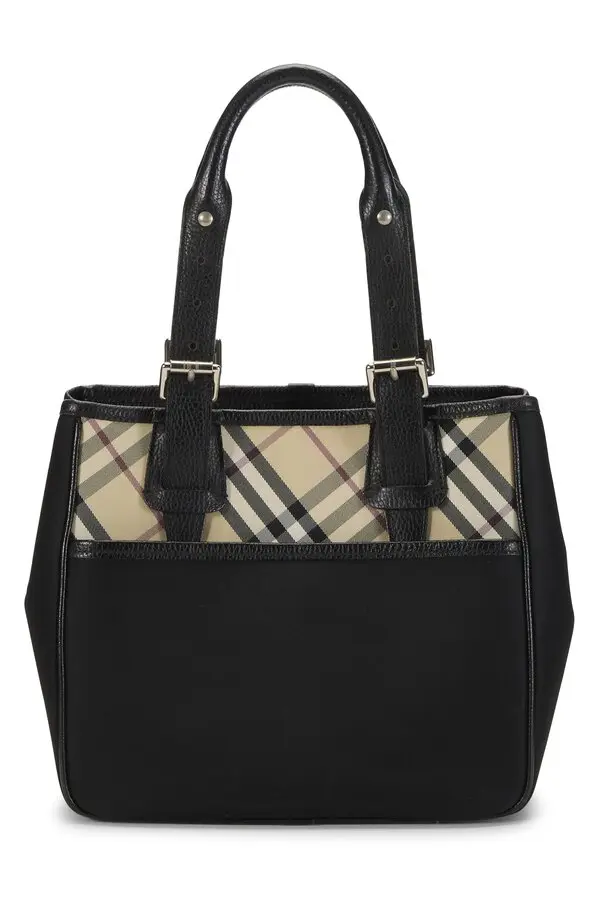 Burberry Nylon Handbag With House Check Trimming