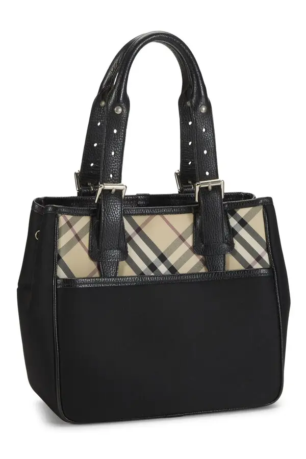 Burberry Nylon Handbag With House Check Trimming