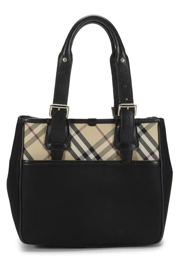 Burberry Nylon Handbag With House Check Trimming