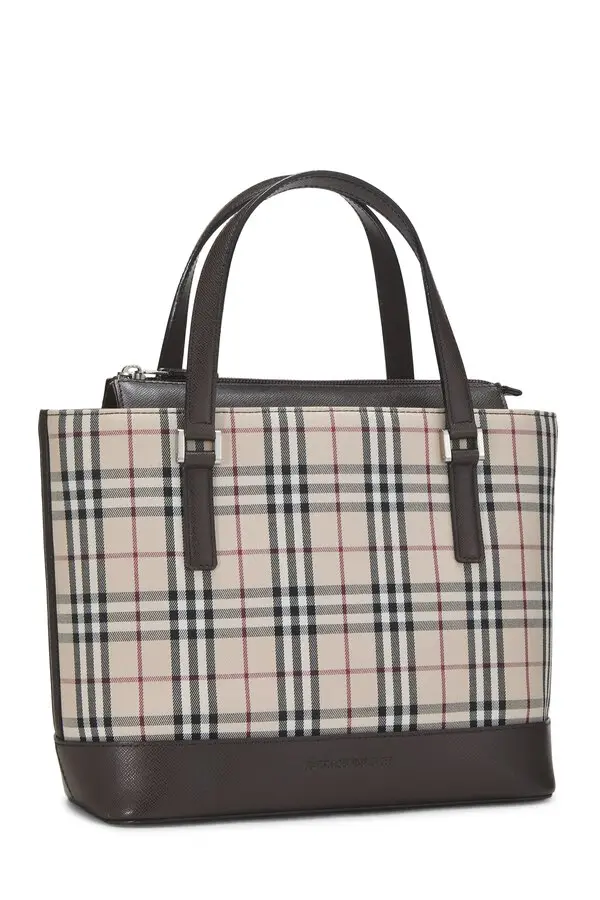 Burberry Check Jacquard Canvas Handbag