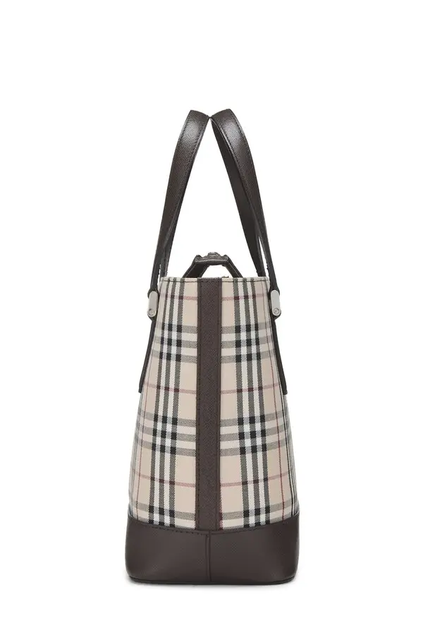 Burberry Check Jacquard Canvas Handbag
