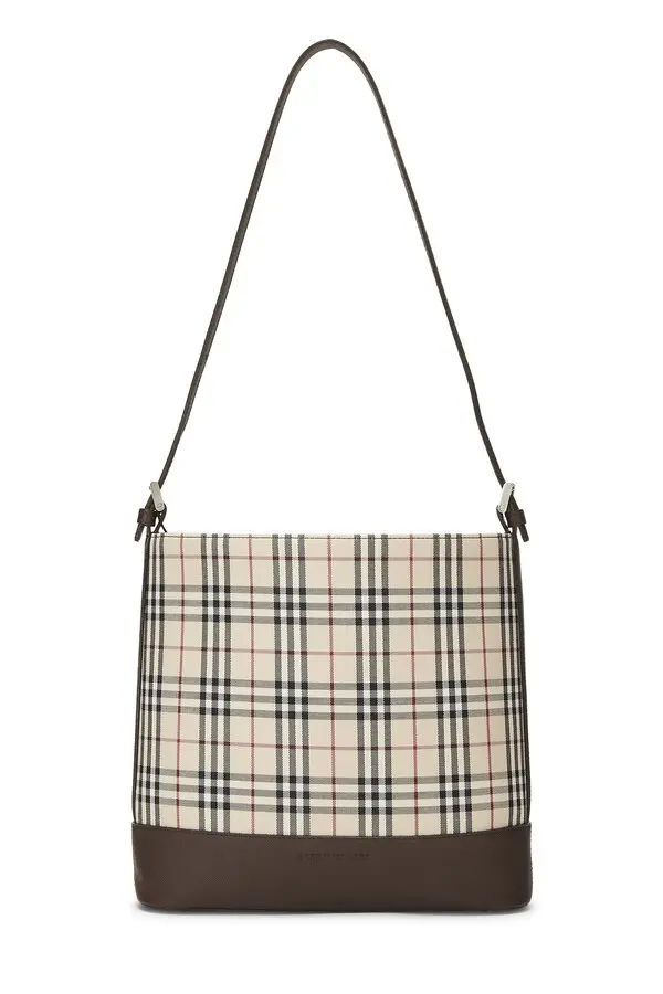 Burberry House Check Jacquard Bucket Shoulder Bag