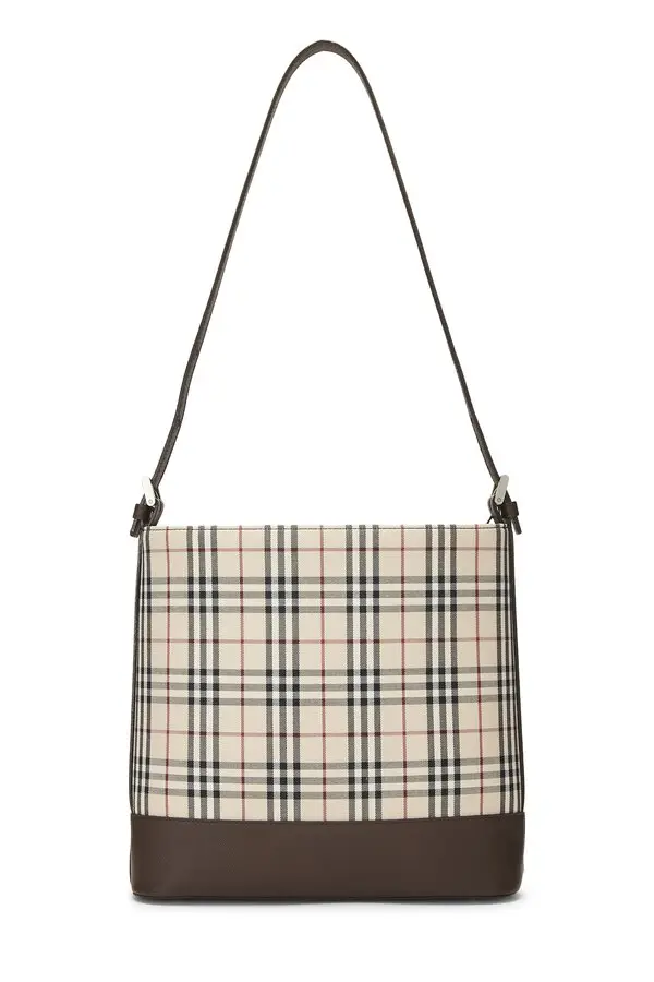 Burberry House Check Jacquard Bucket Shoulder Bag