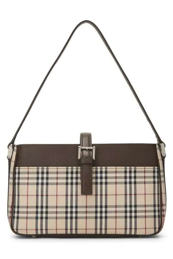 Burberry House Check Jacquard Bucket Shoulder Bag - Brown