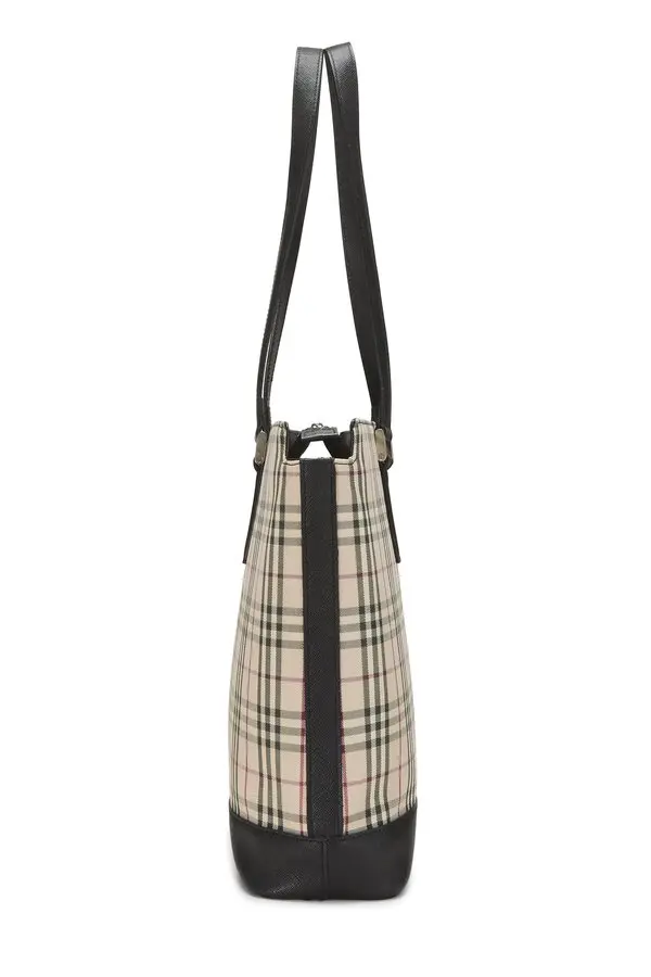 Burberry Check Jacquard Zip Tote