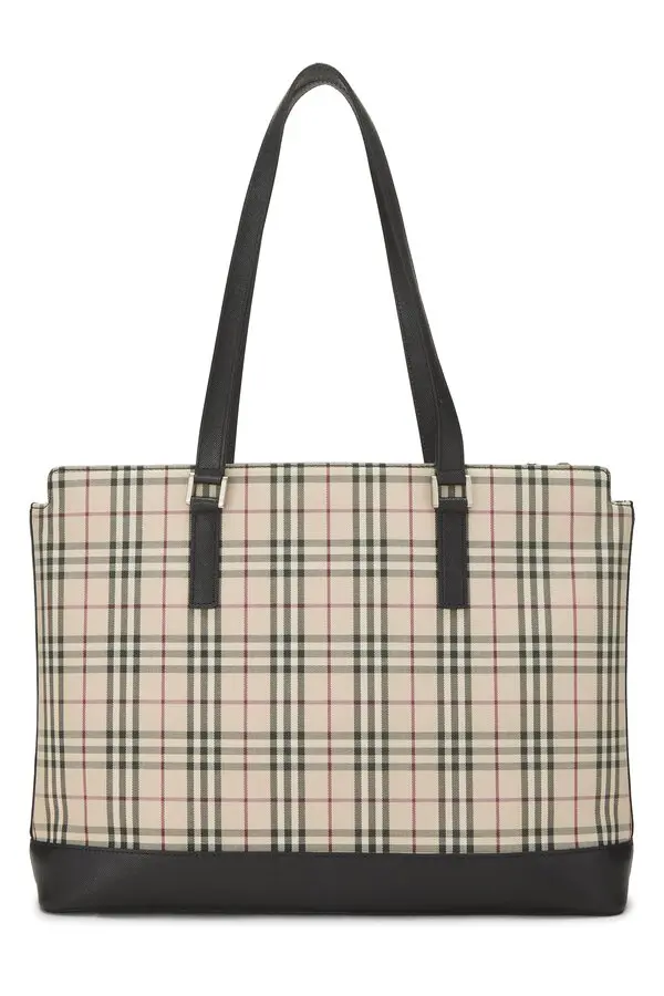 Burberry Check Jacquard Zip Tote