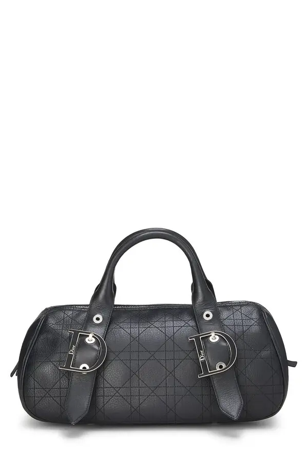 Dior Calfskin D Buckle Bowling Bag - Black