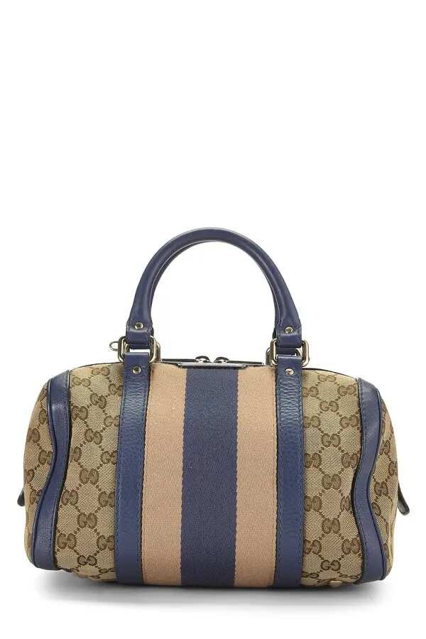 Gucci Original Gg Web Boston Bag - Blue