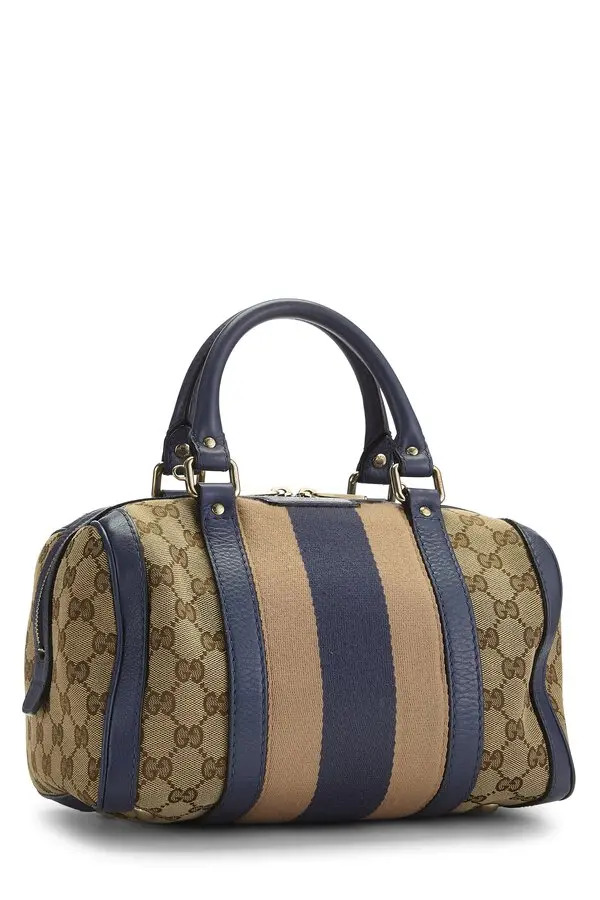 Gucci Original Gg Web Boston Bag - Blue