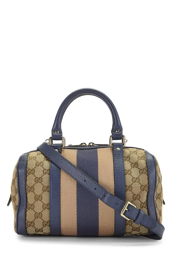 Gucci Original Gg Web Boston Bag - Blue