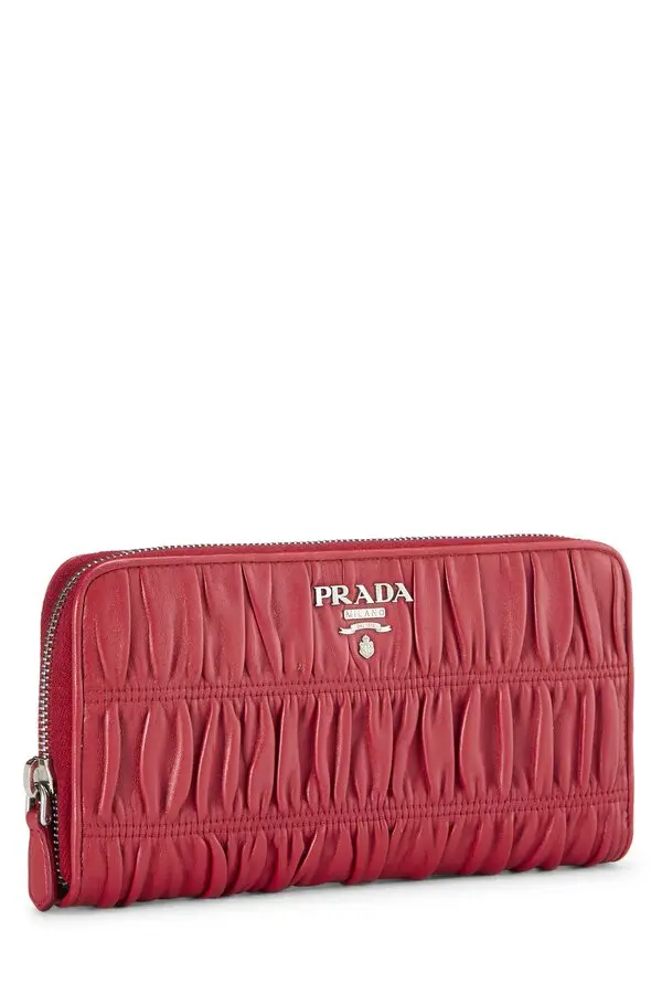 Prada Nappa Gaufre Zip Around Wallet