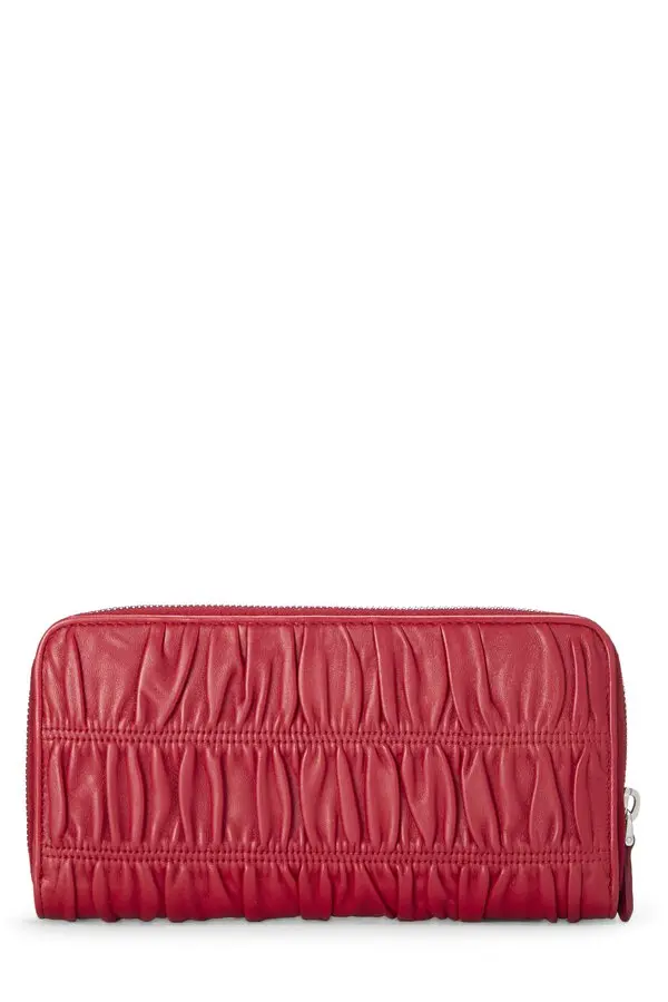 Prada Nappa Gaufre Zip Around Wallet