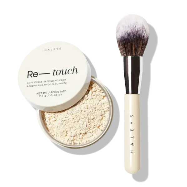 HALEYS BEAUTY Blurring Setting Powder & Brush Duo - Translucent Honey