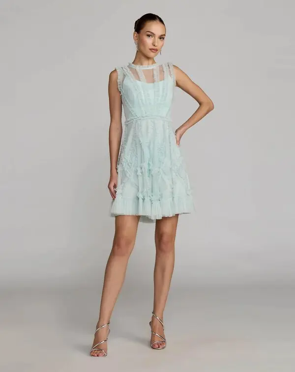 Mac Duggal Micro Ruffle Mini Dress