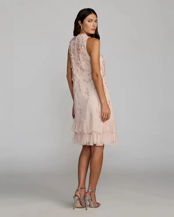 Mac Duggal Embellished Ruffle Tiered Floral Dress