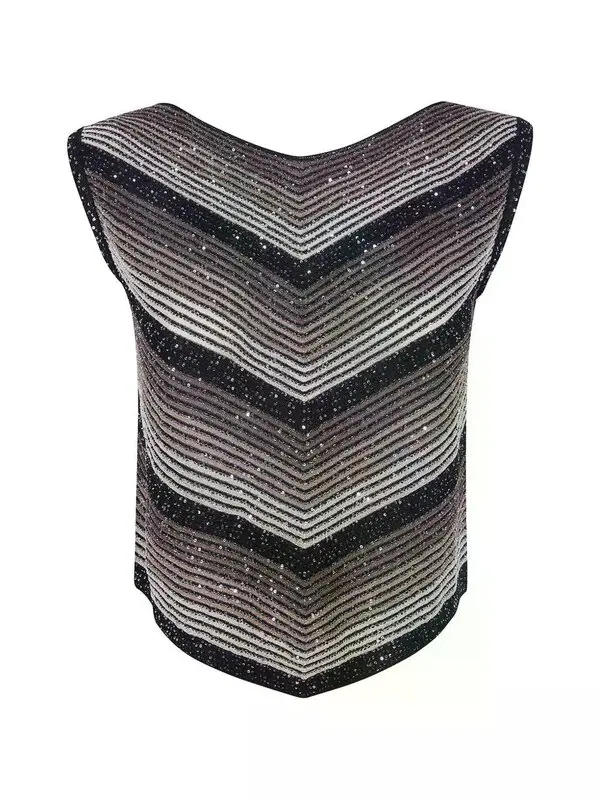 D.exterior Stripe-pattern Top