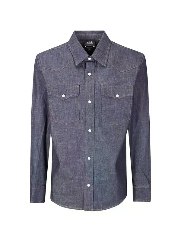 A.p.c. Western Cotton Shirt - Blue