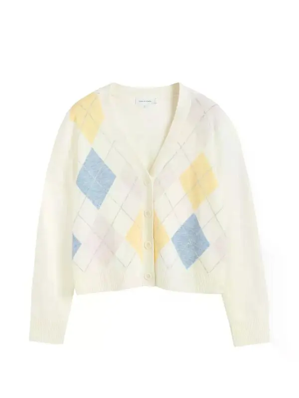 Chinti & Parker Argyle V-neck Cardigan - Neutrals
