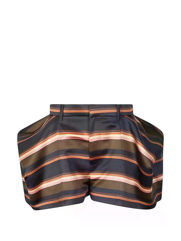 Sacai Horizontal-stripe Shorts - Green