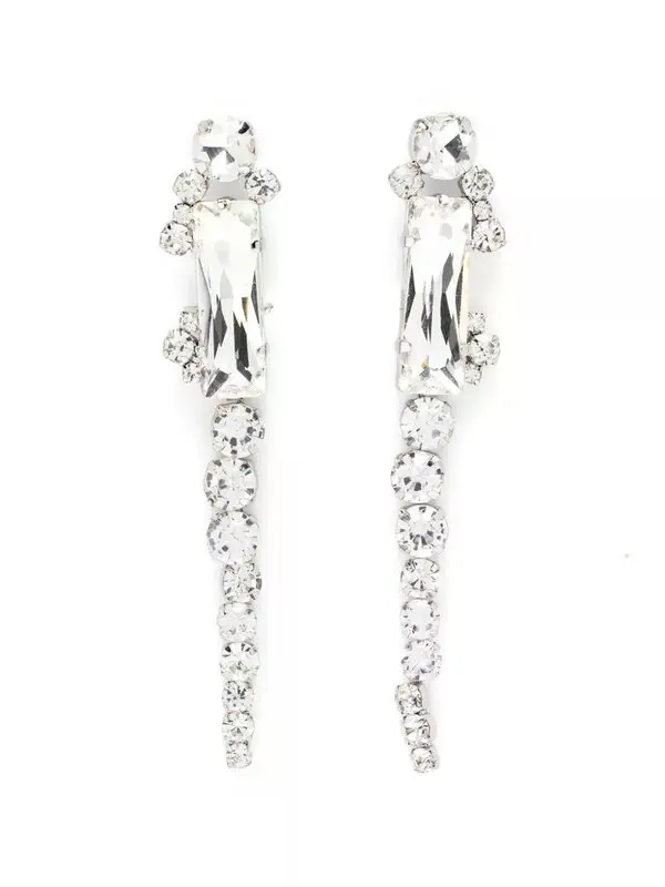Essentiel Antwerp Jastrit Rhinestone Drop Earrings - Silver