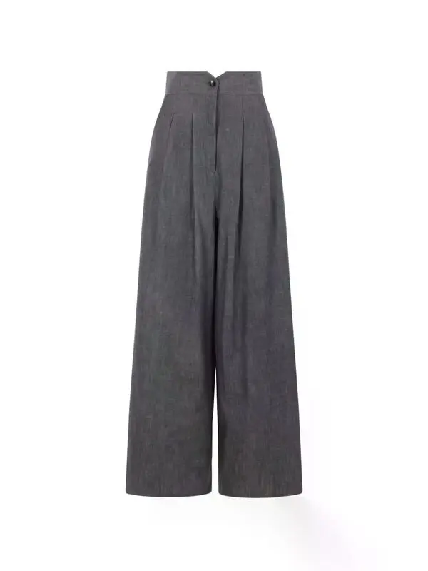 Dusan Pleated Detail Trousers - Grey