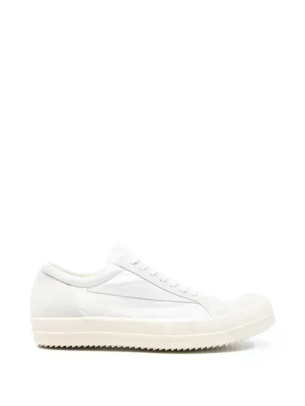 Rick Owens Suede Lace-up Sneakers - White