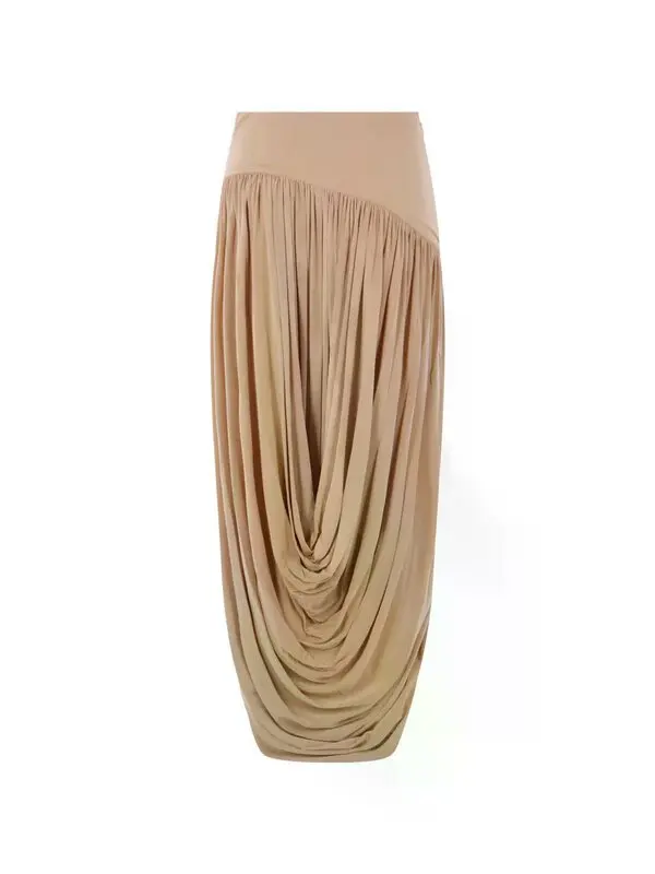 FERRAGAMO Draped Midi Skirt - Neutrals