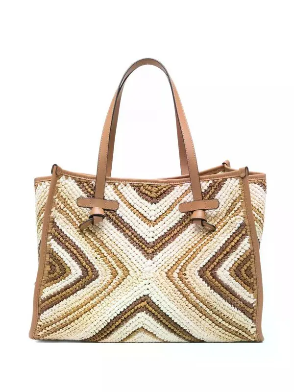 GIANNI CHIARINI Marcella Patterned Tote Bag - Neutrals
