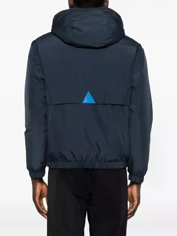 Moncler Navy Zip-up Jacket With Drawstring Hood