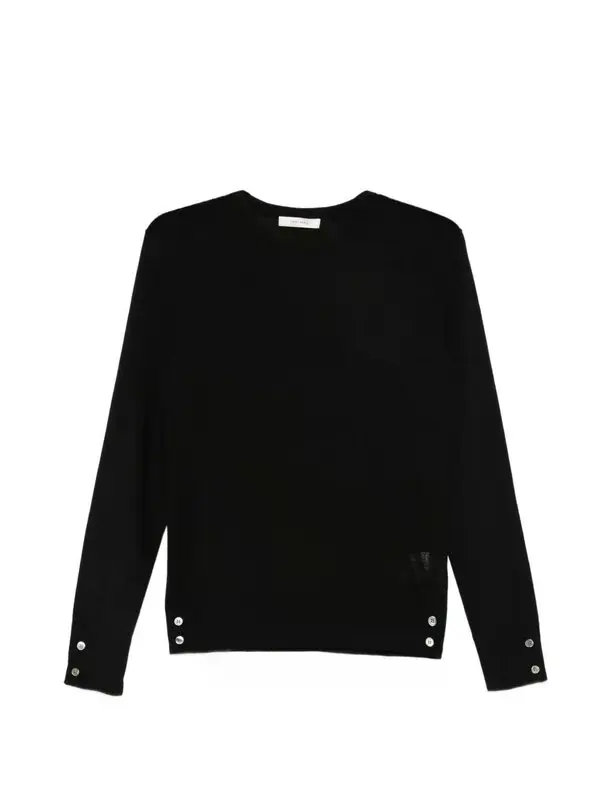 IVORY PARIS Buttoned Crew-neck Sweater - Black